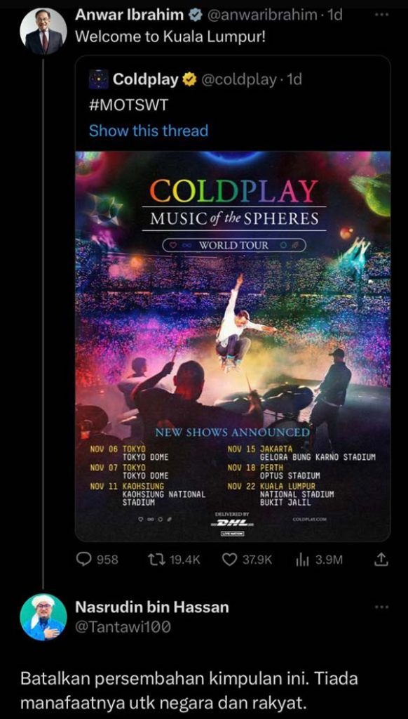 Kerajaan didesak batalkan konsert Coldplay yang didakwa menyokong LGBTQ ...
