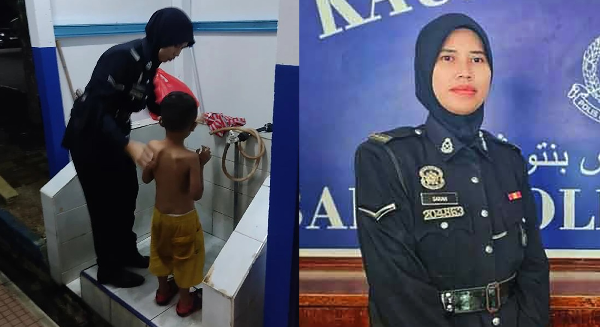 'Terima kasih akak polis' - Tindakan anggota polis wanita bersihkan ...