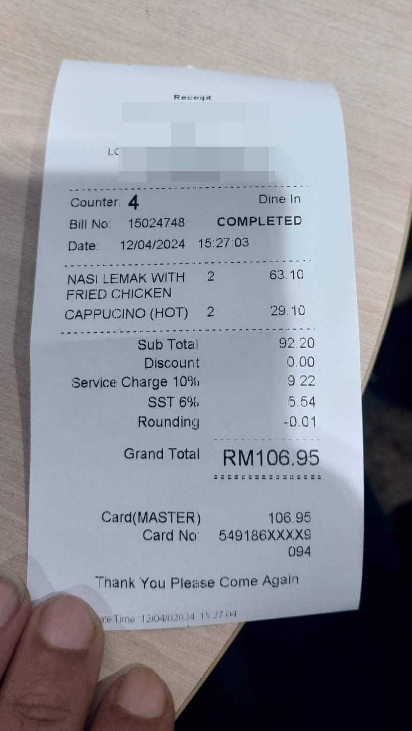 ‘Dua nasi lemak RM63.10?’ - Lelaki mengadu harga makanan di KLIA mahal ...