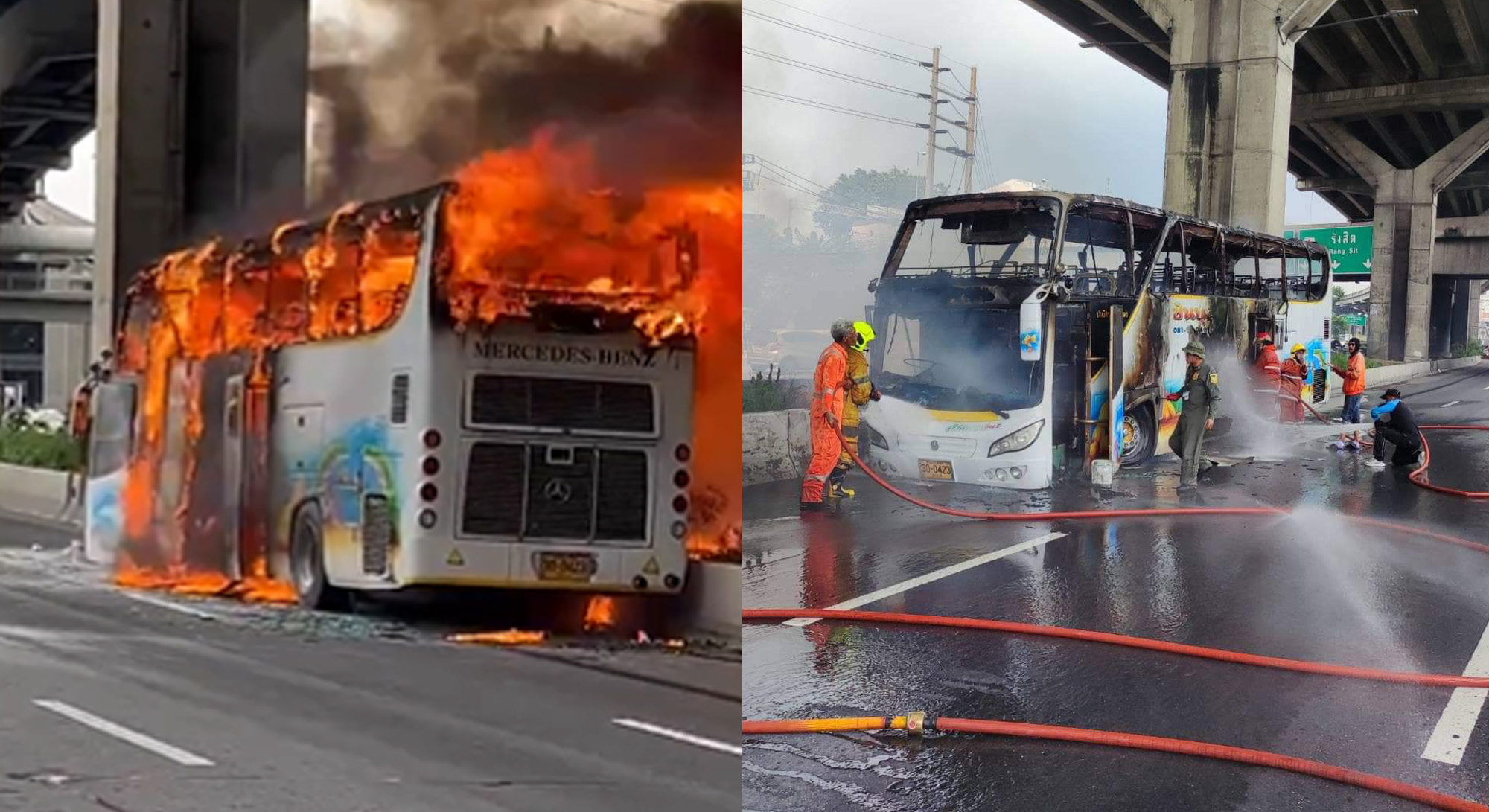 Bas 2 tingkat terbakar di Thailand, 25 termasuk guru dan pelajar ...