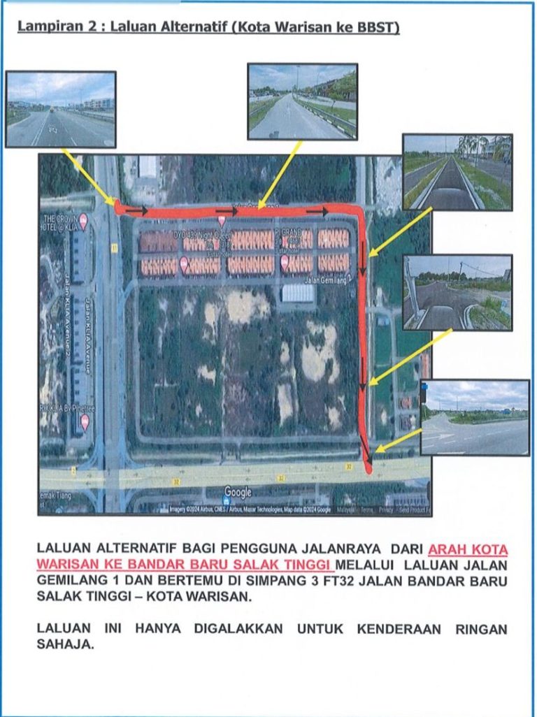 Laluan Kota Warisan ke KLIA ditutup sementara mulai 2 Januari hingga 10 ...